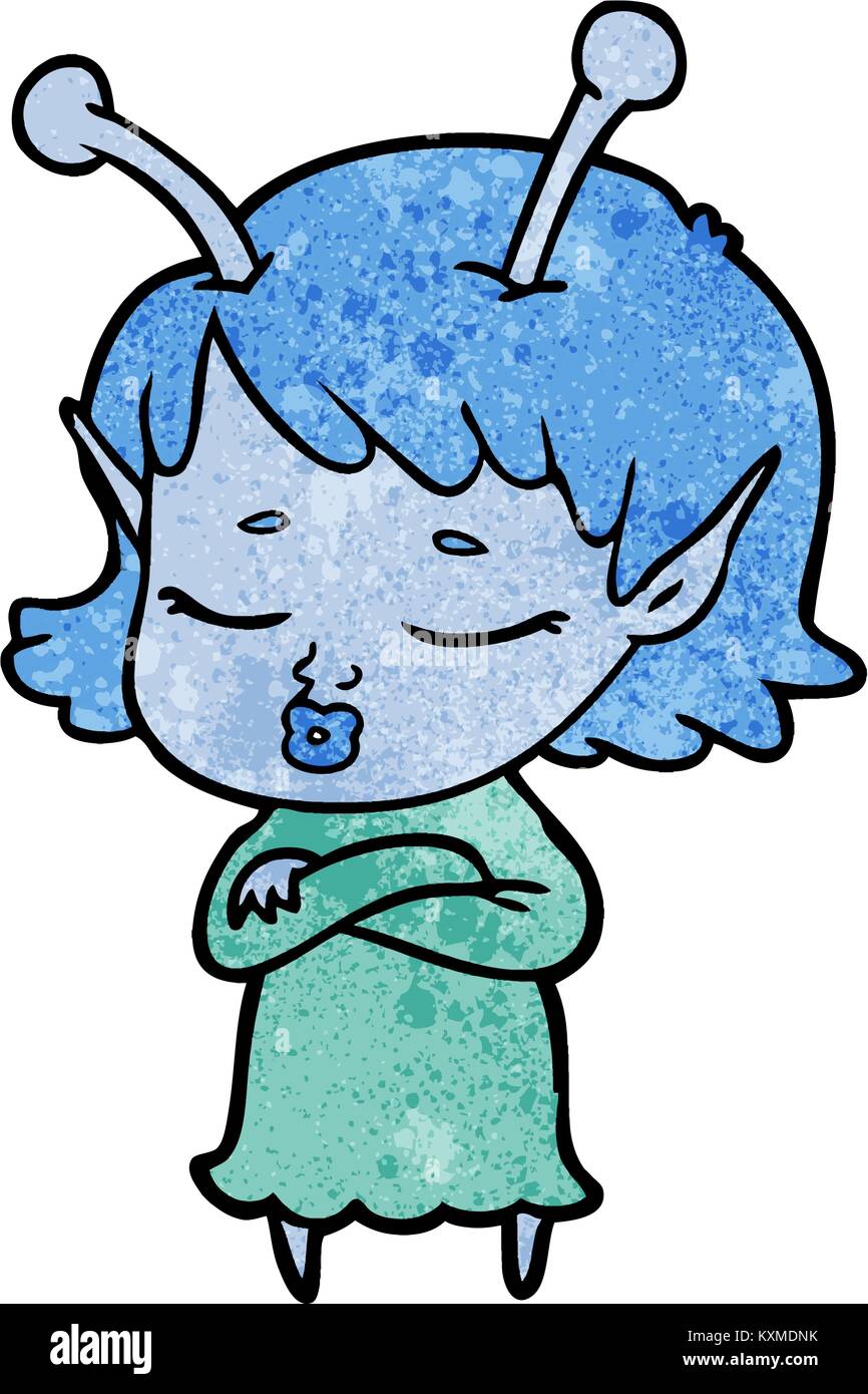 cute alien girl cartoon Stock Vector Image & Art - Alamy