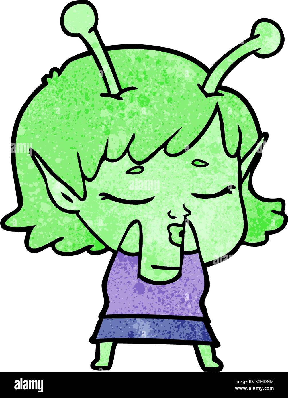 cute alien girl cartoon Stock Vector Image & Art - Alamy