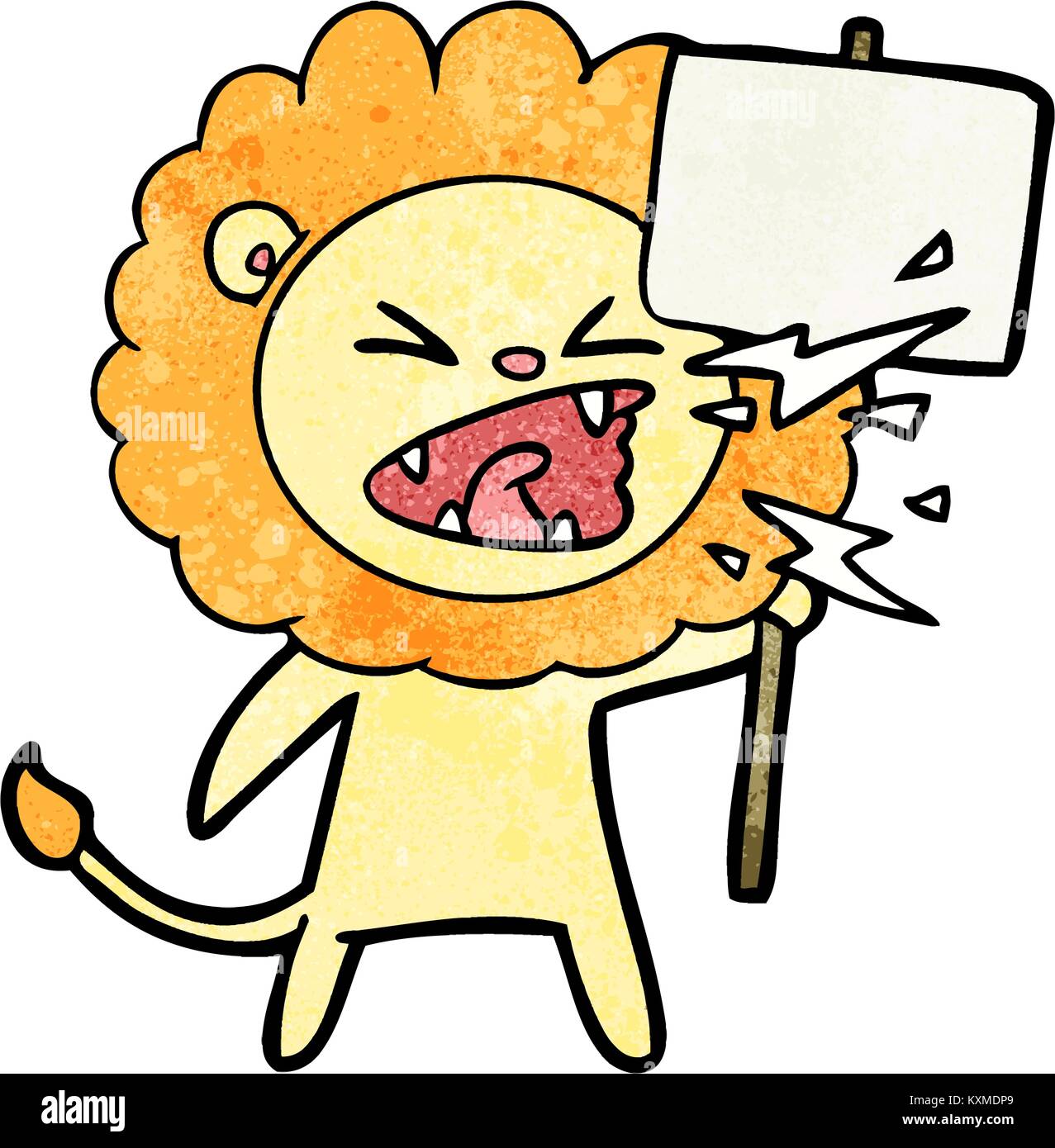 cartoon roaring lion protester Stock Vector Image & Art - Alamy