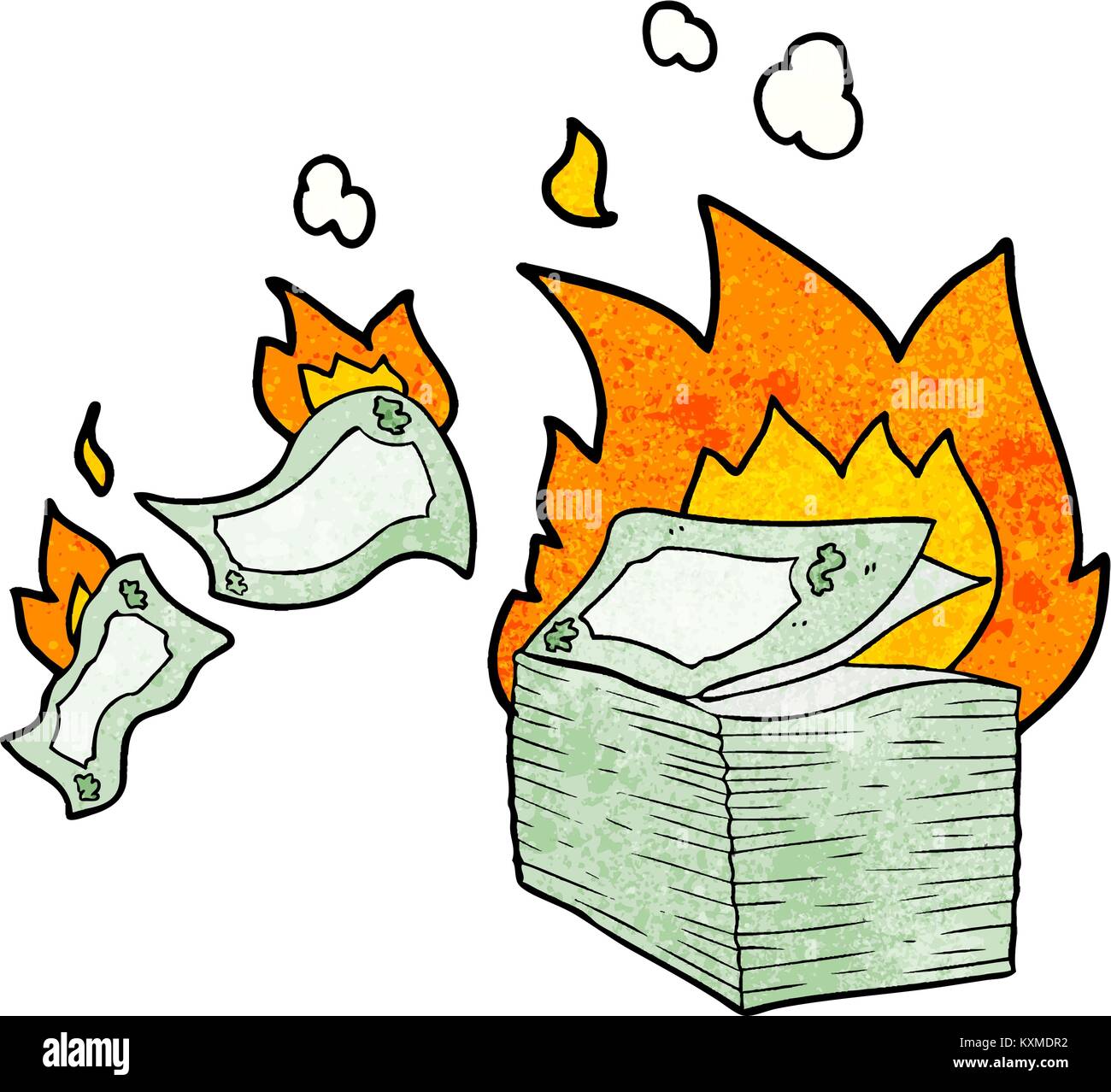 burning money cartoon Stock Vector Image & Art - Alamy