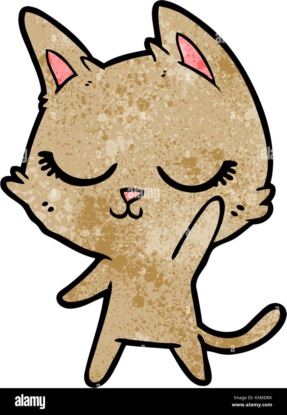 calm cartoon cat Stock Vector Image & Art - Alamy