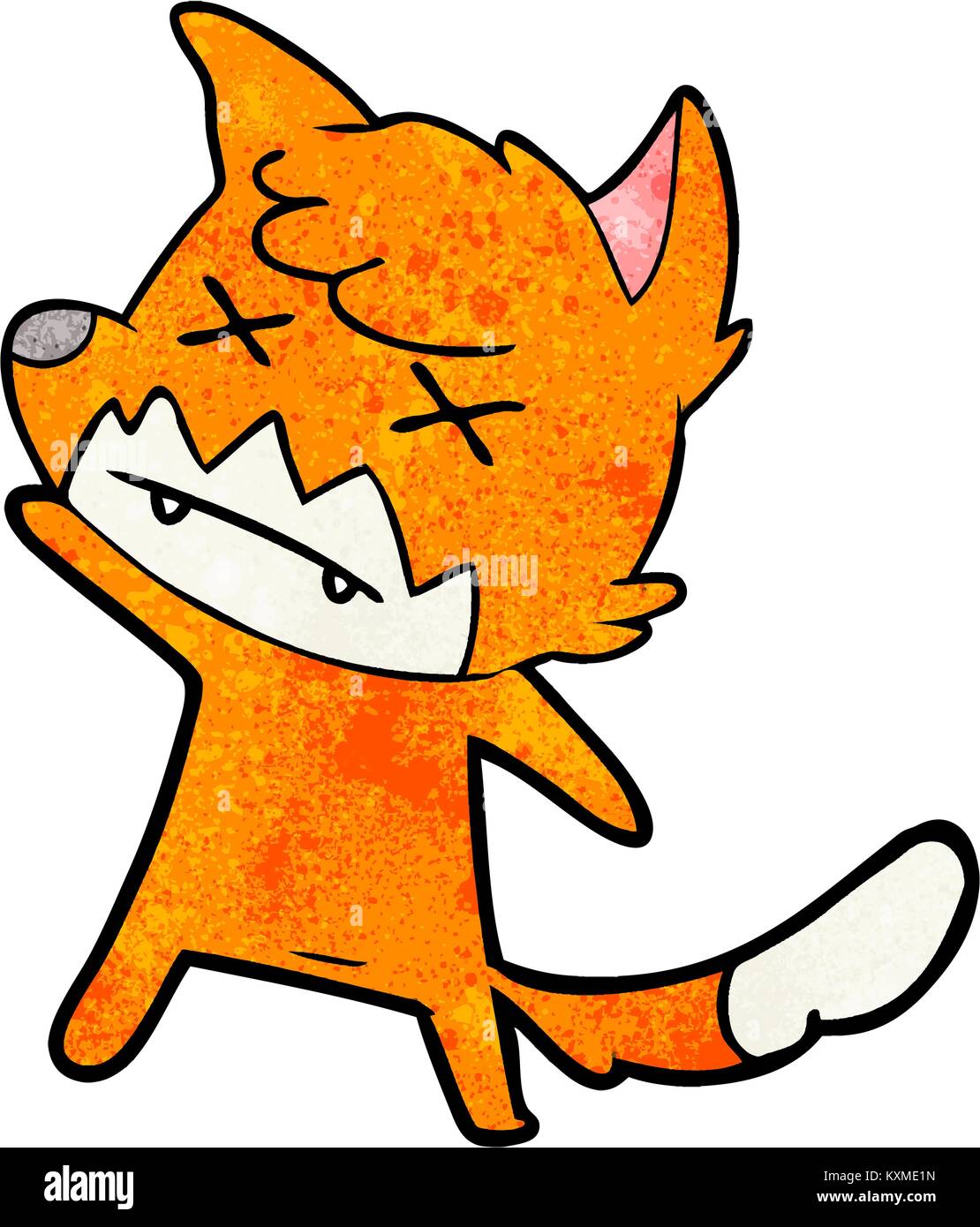 cartoon cross eyed fox Stock Vector Image & Art - Alamy