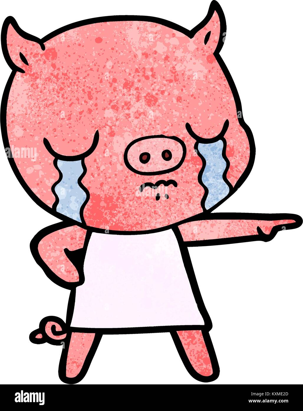 cartoon pig crying pointing Stock Vector Image & Art - Alamy