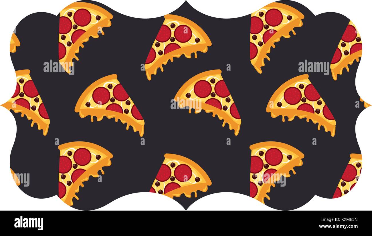 frame with pizza pattern background Stock Vector Image & Art - Alamy