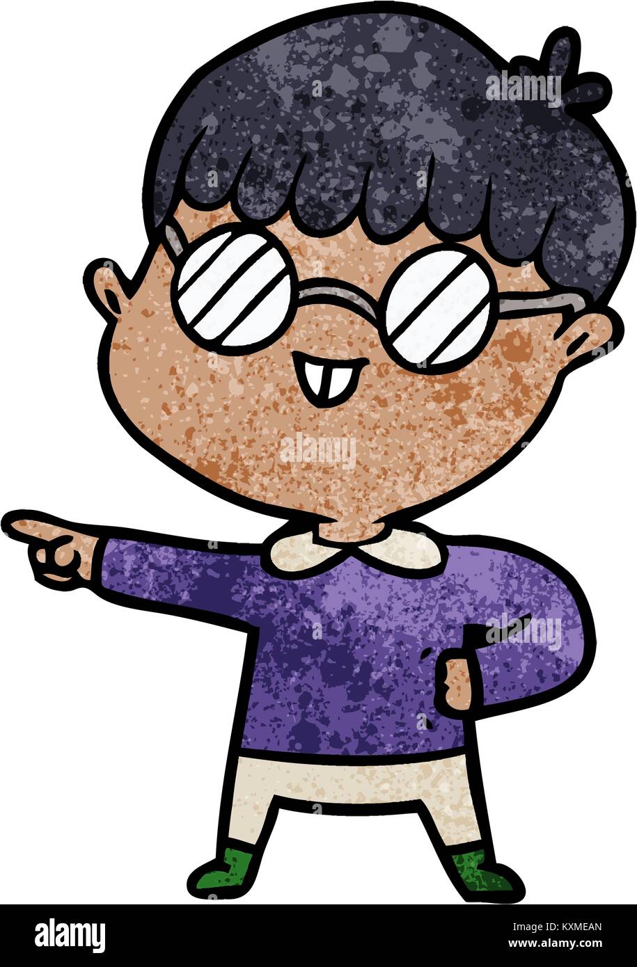 cartoon boy wearing spectacles Stock Vector Image & Art - Alamy