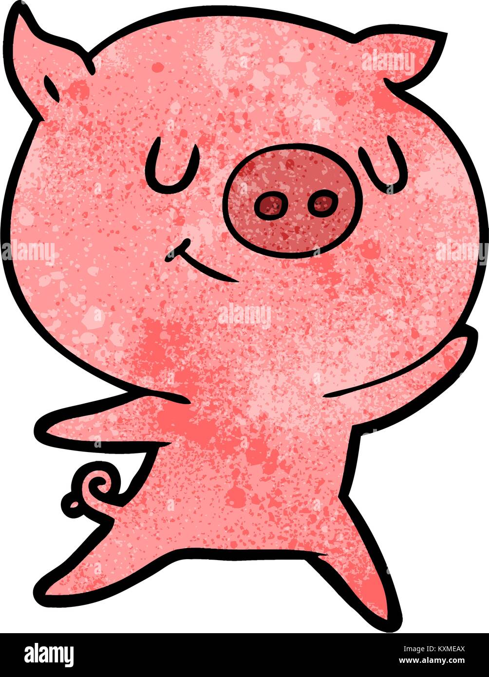 happy cartoon pig Stock Vector Image & Art - Alamy