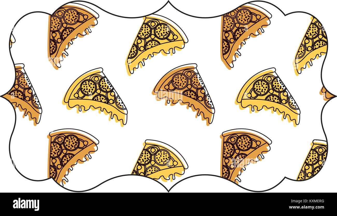 frame with pizza pattern background Stock Vector Image & Art - Alamy