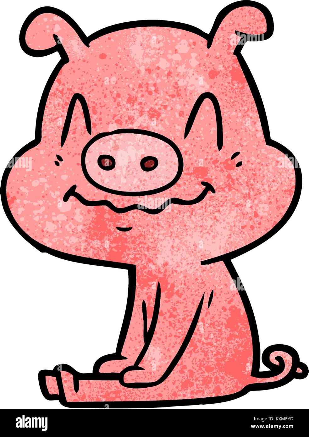 nervous cartoon pig sitting Stock Vector Image & Art - Alamy