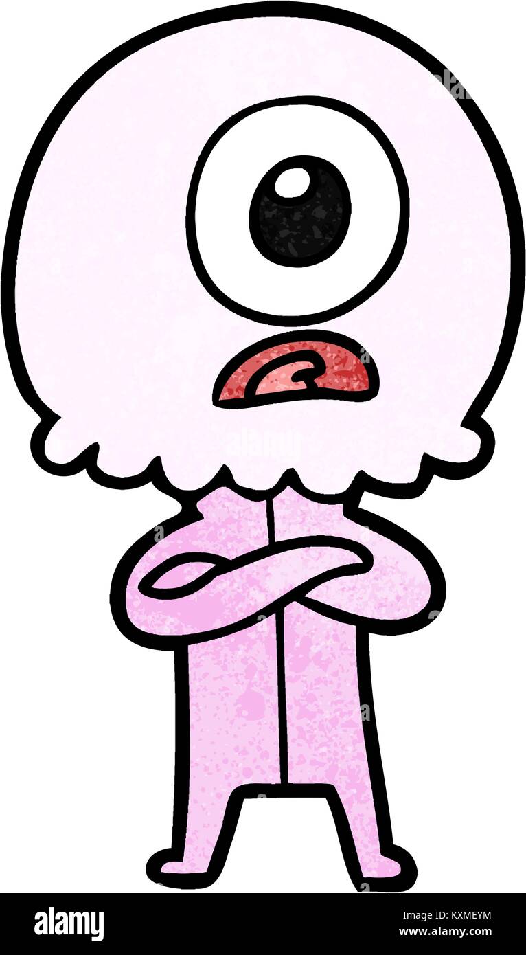 cartoon cyclops alien spaceman Stock Vector Image & Art - Alamy