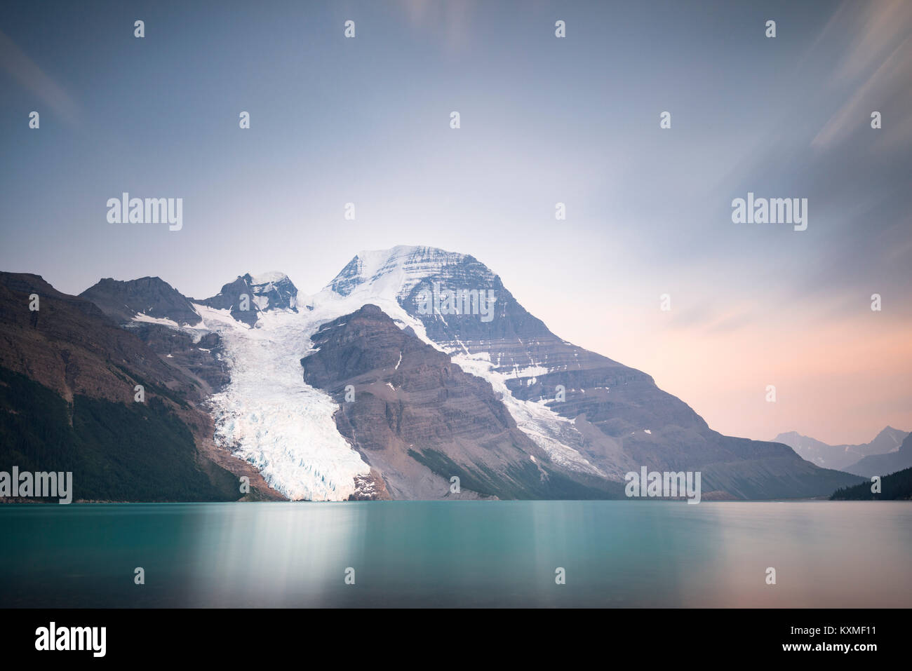 Mount Robson as seen from Berg Lake, British Columbia, Canada Stock ...