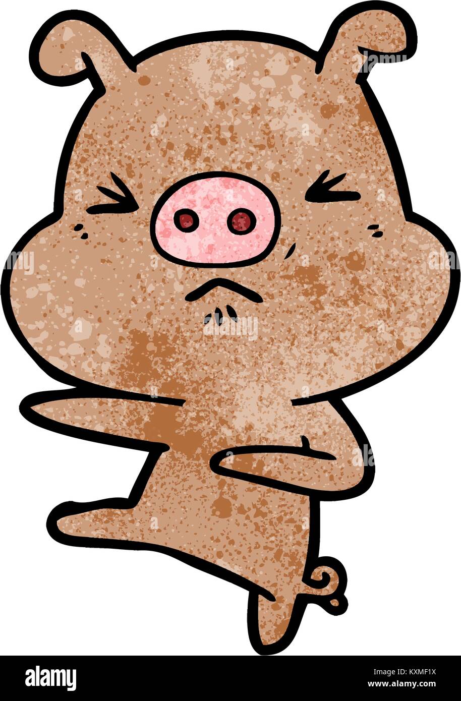 cartoon angry pig kicking out Stock Vector Image & Art - Alamy