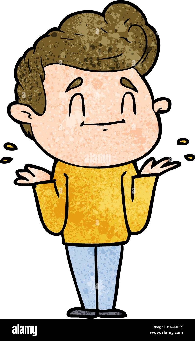 happy cartoon man shrugging Stock Vector Image & Art - Alamy