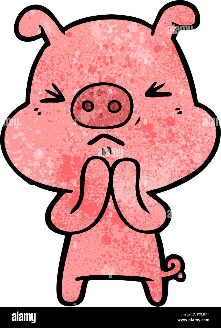 cartoon grumpy pig Stock Vector Image & Art - Alamy
