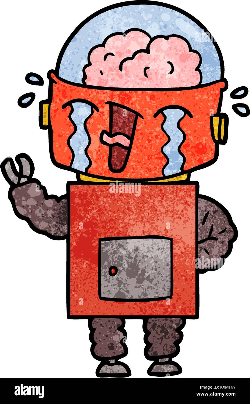 cartoon crying robot Stock Vector Image & Art - Alamy