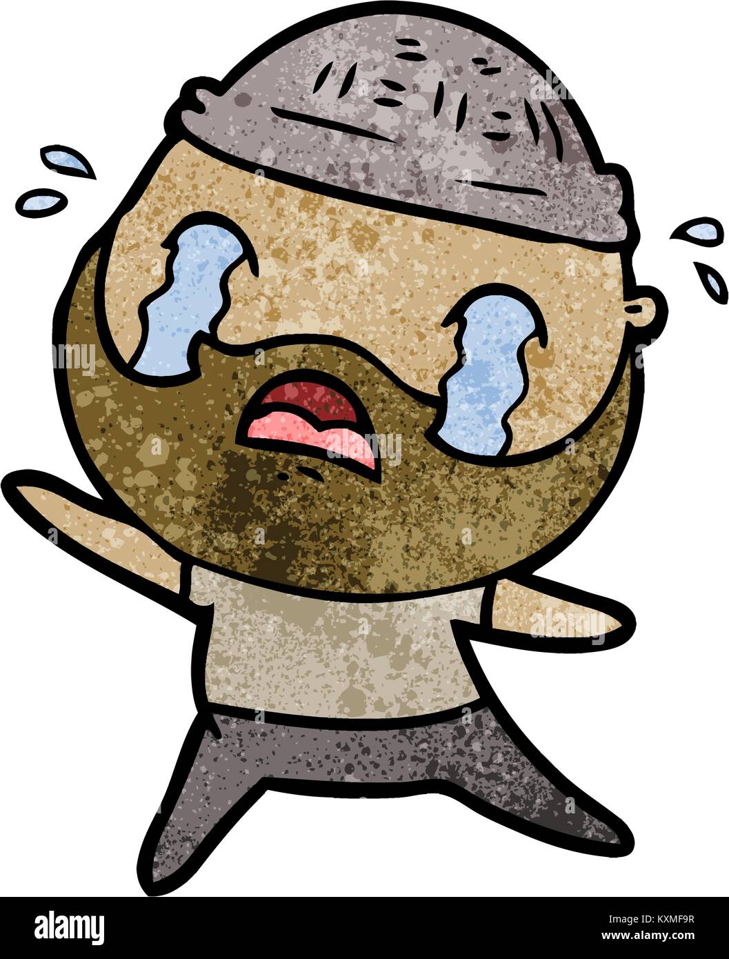 cartoon bearded man crying Stock Vector Image & Art - Alamy
