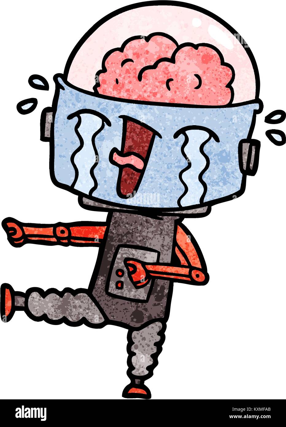 cartoon crying robot pointing Stock Vector Image & Art - Alamy