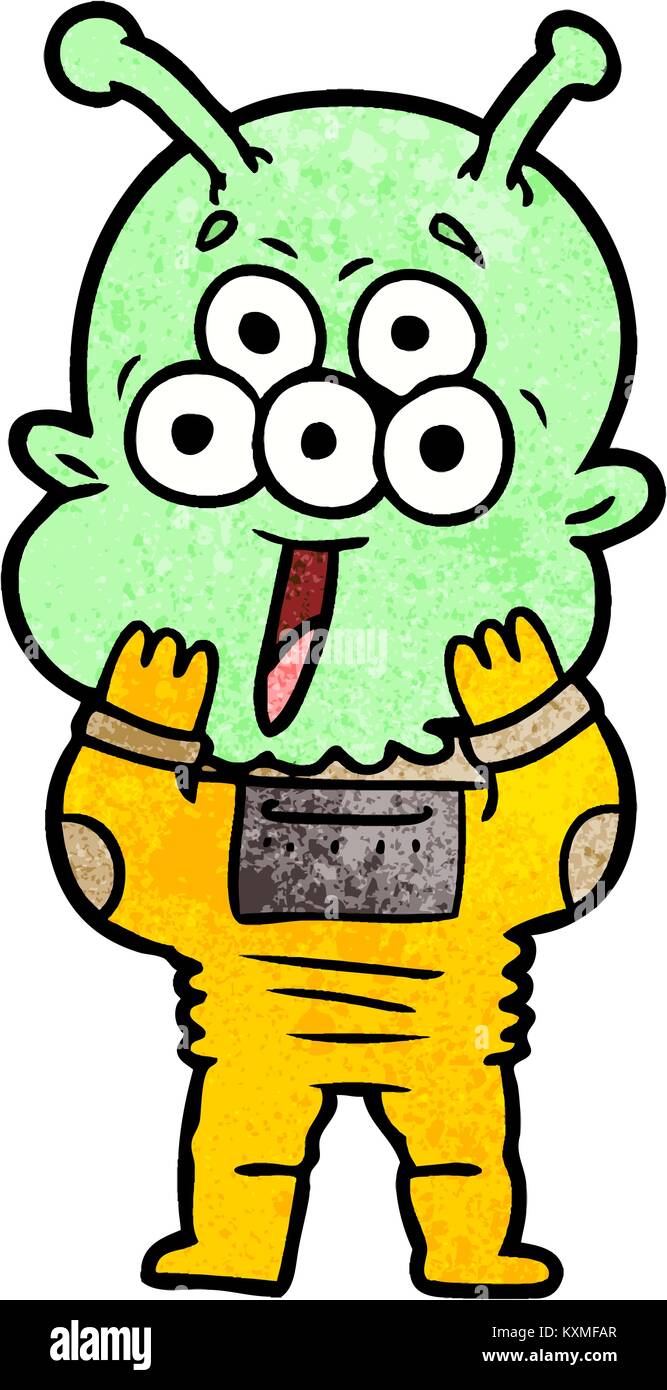 happy cartoon alien Stock Vector Image & Art - Alamy
