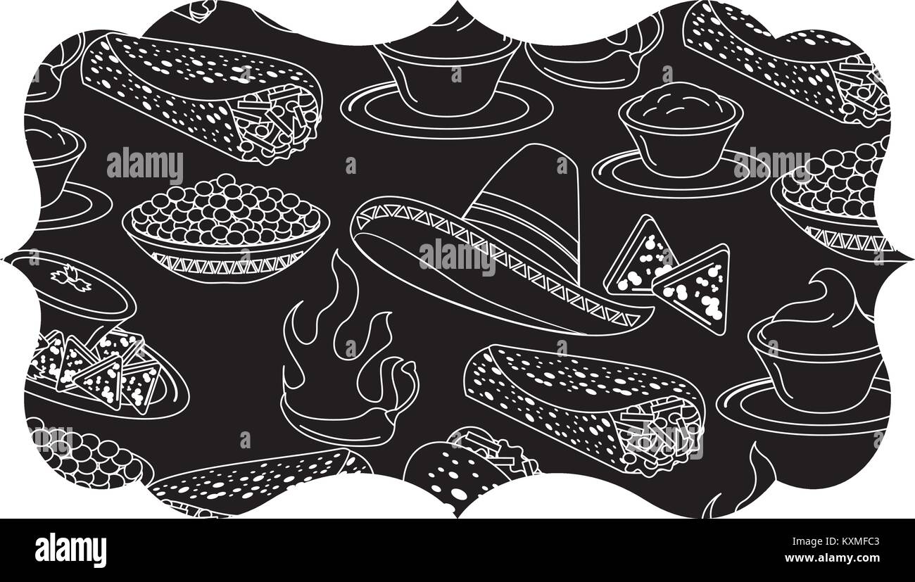 frame with mexican food pattern background Stock Vector Image & Art - Alamy