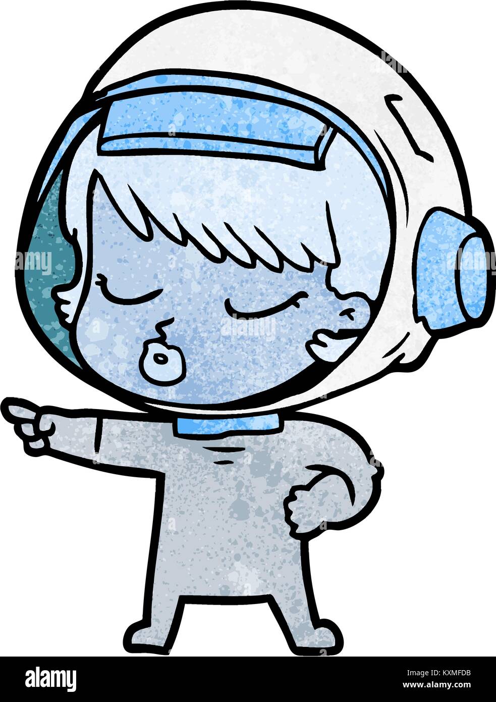 cartoon pretty astronaut girl pointing Stock Vector Image & Art - Alamy