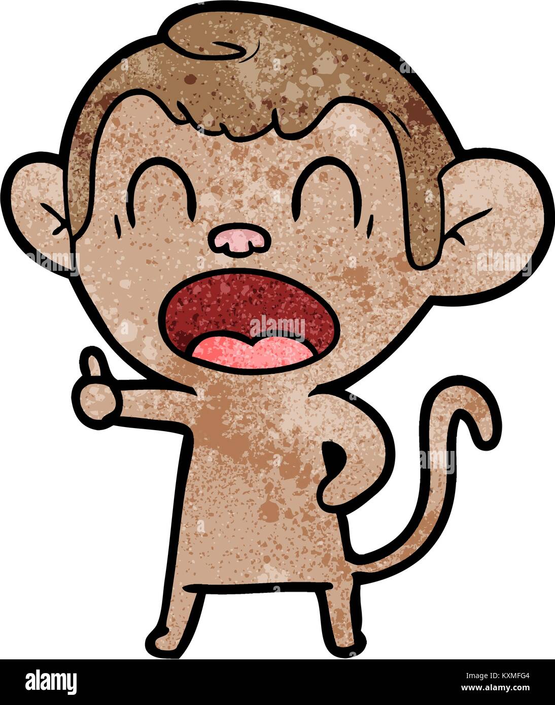yawning cartoon monkey Stock Vector Image & Art - Alamy
