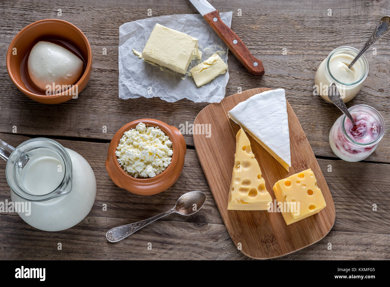 Assortment of dairy products Stock Photo - Alamy