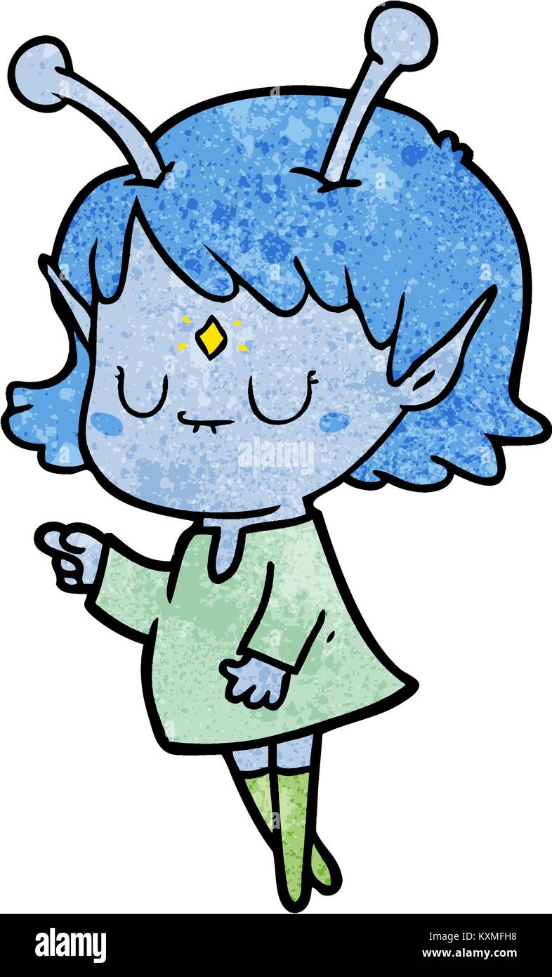 cartoon alien girl Stock Vector Image & Art - Alamy