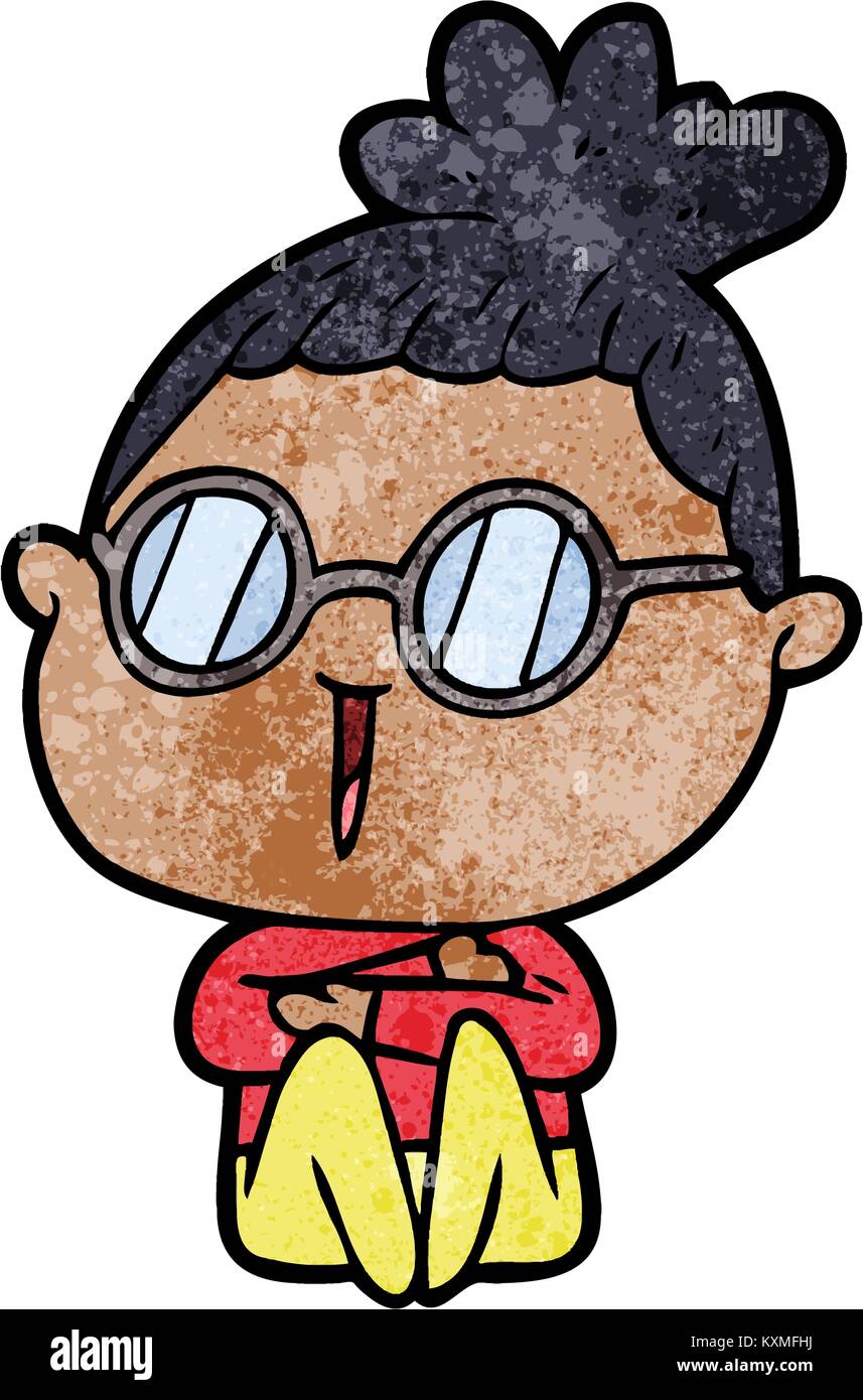 cartoon woman wearing spectacles Stock Vector Image & Art - Alamy