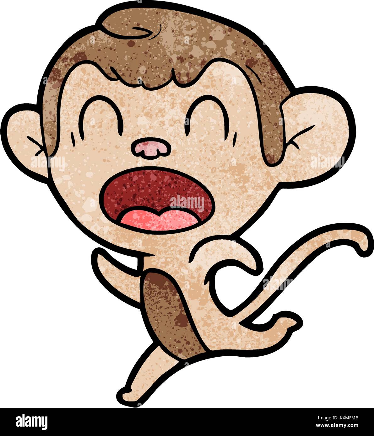 shouting cartoon monkey running Stock Vector Image & Art - Alamy