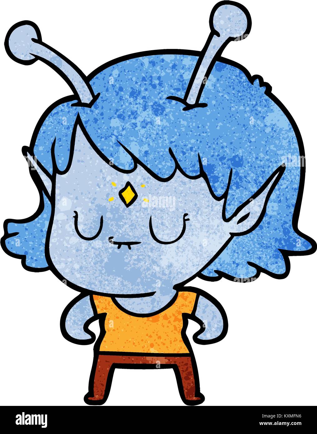 cartoon alien girl Stock Vector Image & Art - Alamy
