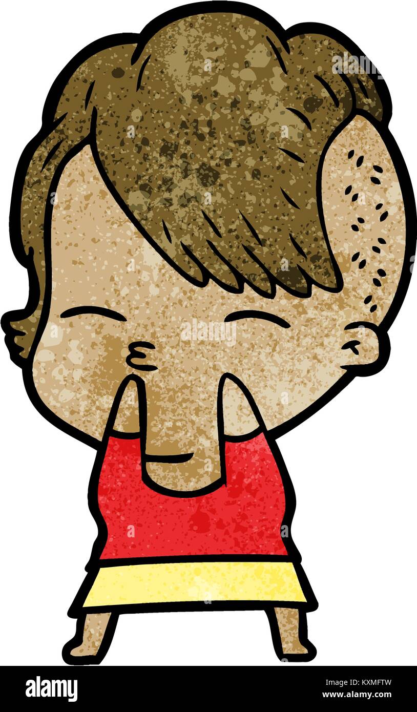 cartoon squinting girl Stock Vector Image & Art - Alamy