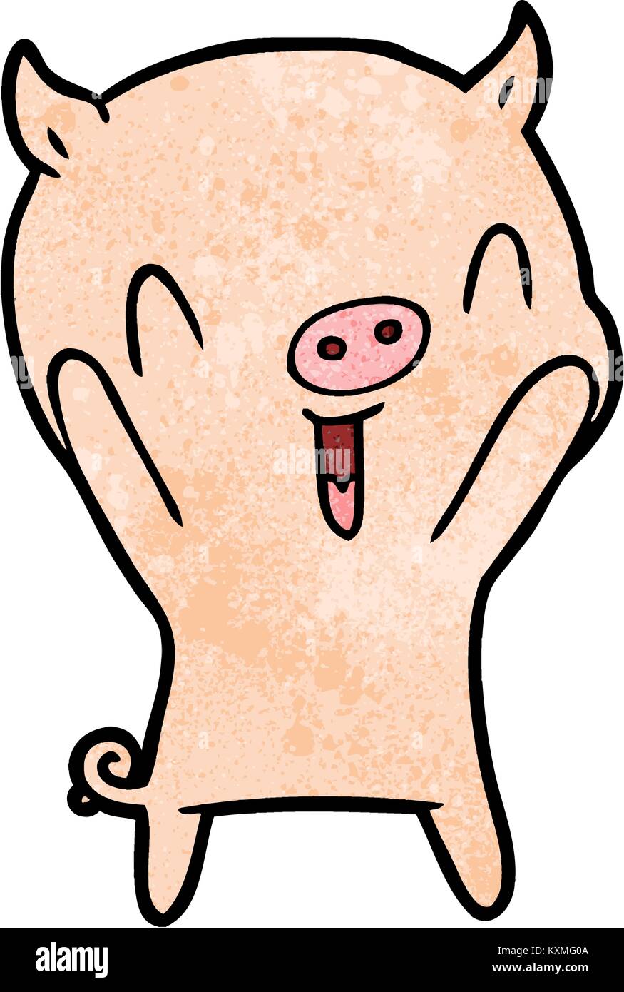 happy cartoon pig Stock Vector Image & Art - Alamy