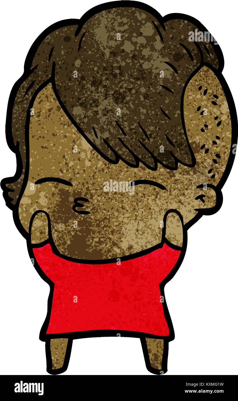 cartoon squinting girl Stock Vector Image & Art - Alamy