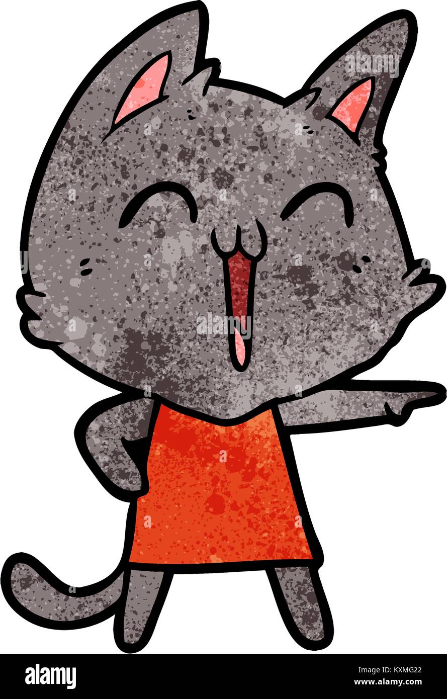 happy cartoon cat Stock Vector Image & Art - Alamy