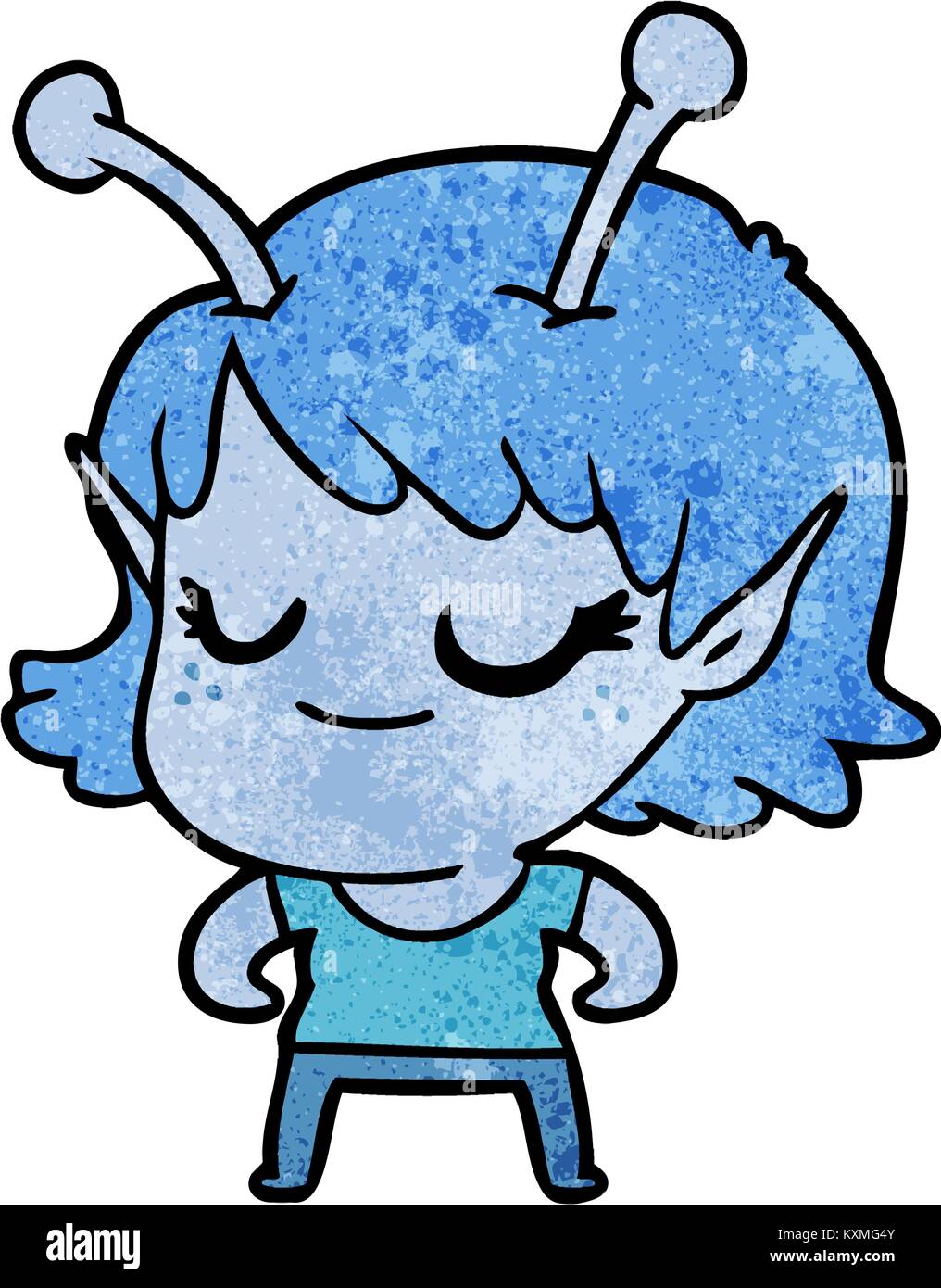 smiling alien girl cartoon Stock Vector Image & Art - Alamy