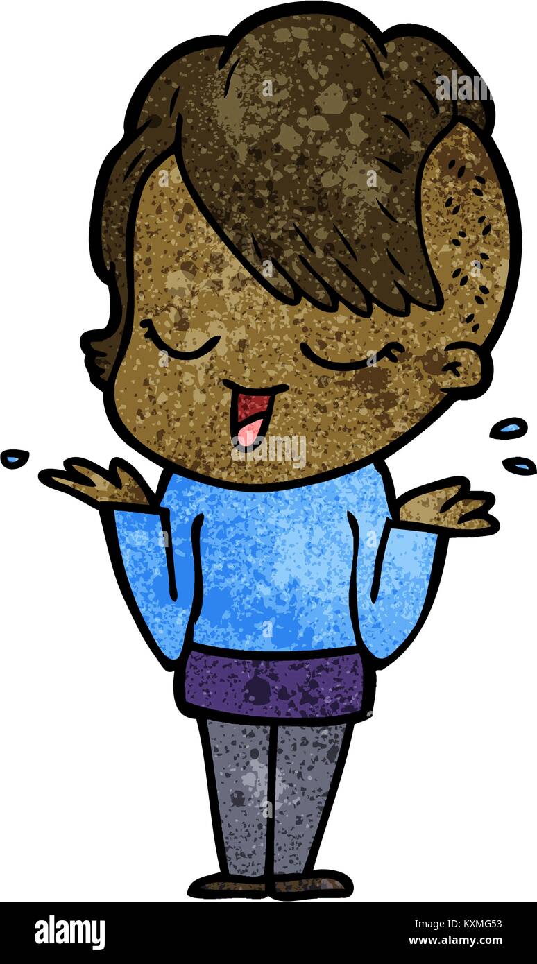 happy cartoon girl Stock Vector Image & Art - Alamy