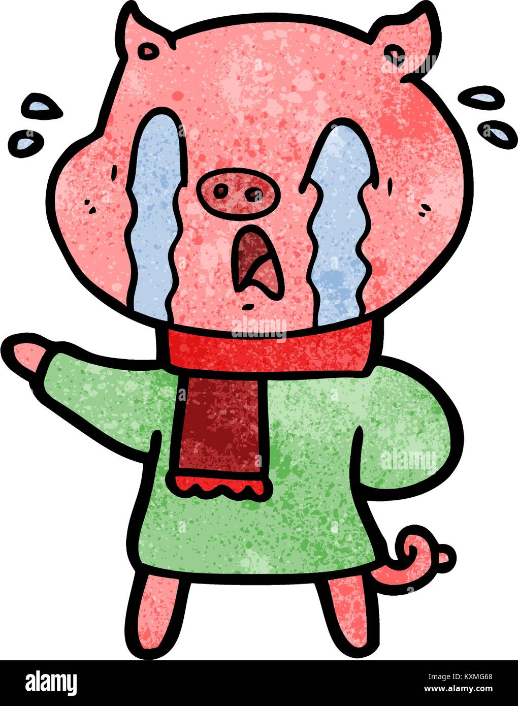 crying pig cartoon wearing human clothes Stock Vector Image & Art - Alamy