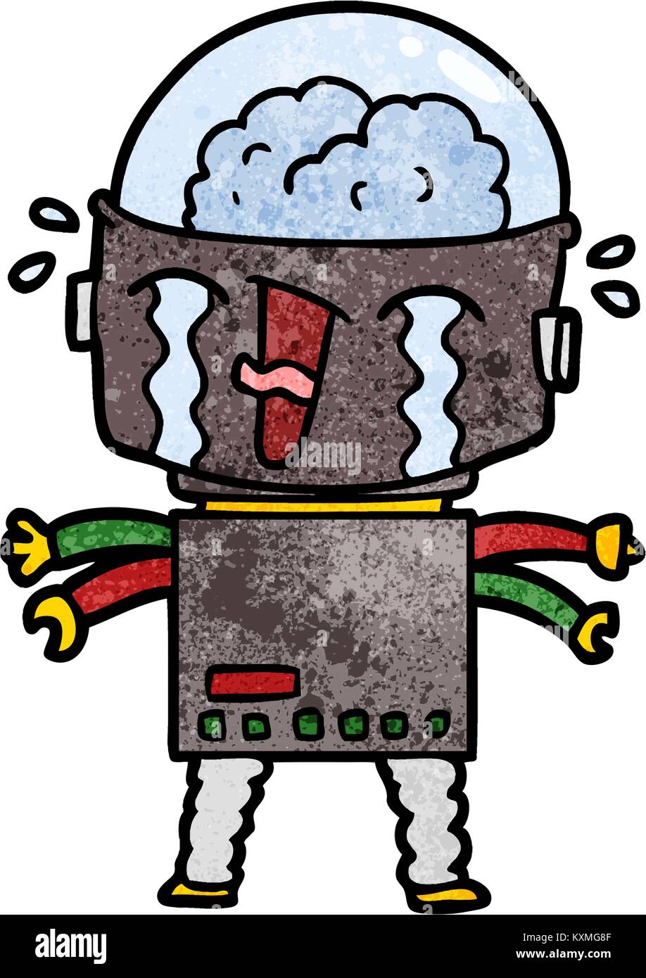 cartoon crying robot Stock Vector Image & Art - Alamy
