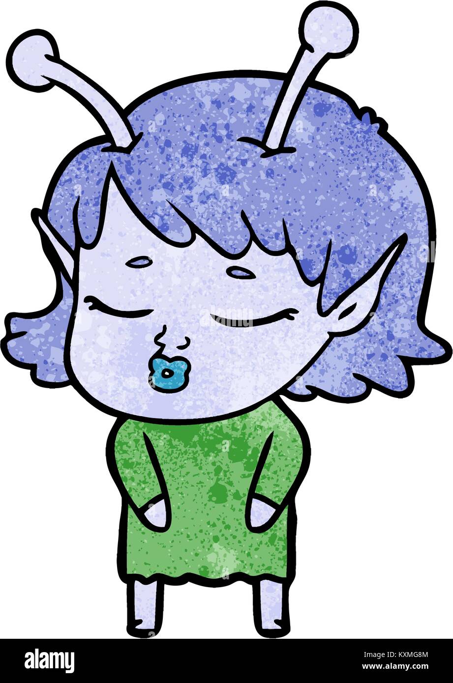 cute alien girl cartoon Stock Vector Image & Art - Alamy