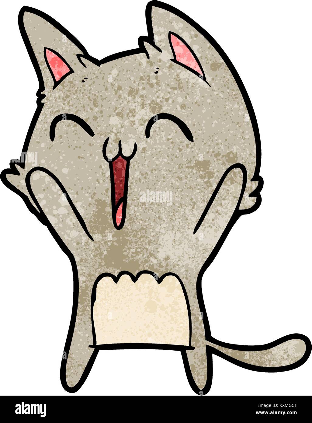 happy cartoon cat meowing Stock Vector Image & Art - Alamy