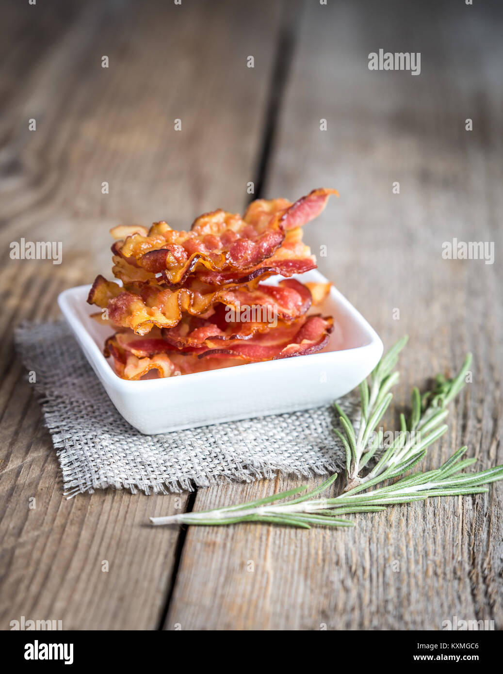 Fried bacon strips Stock Photo - Alamy