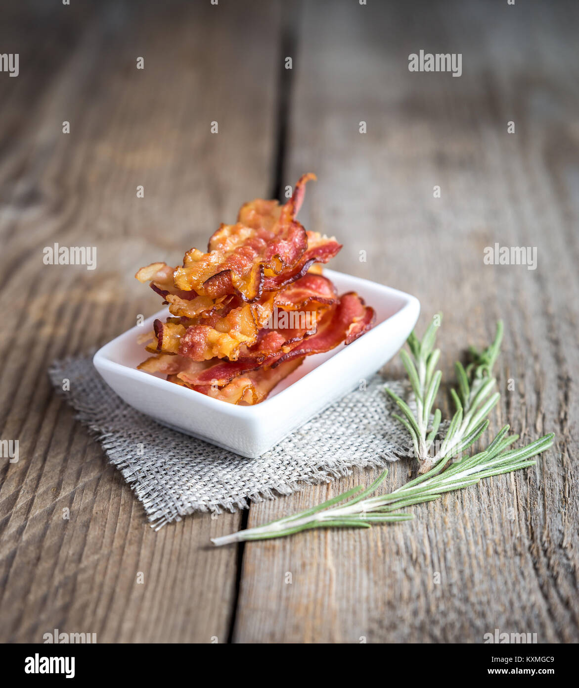 Fried bacon strips Stock Photo - Alamy