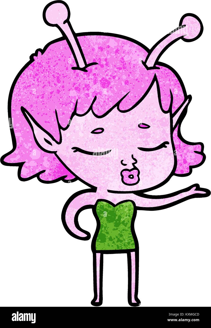 cute alien girl cartoon Stock Vector Image & Art - Alamy