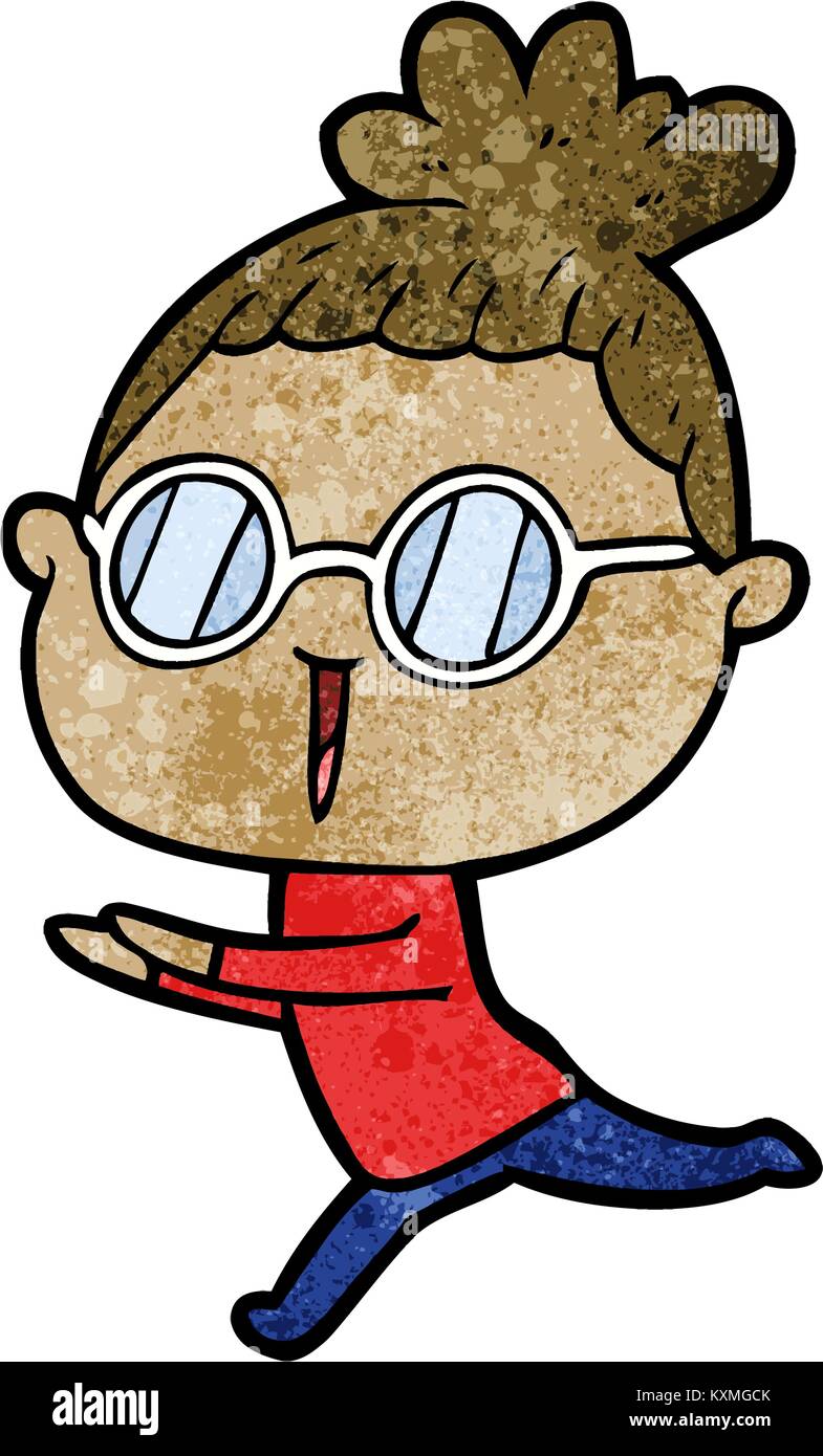 cartoon woman wearing spectacles Stock Vector Image & Art - Alamy