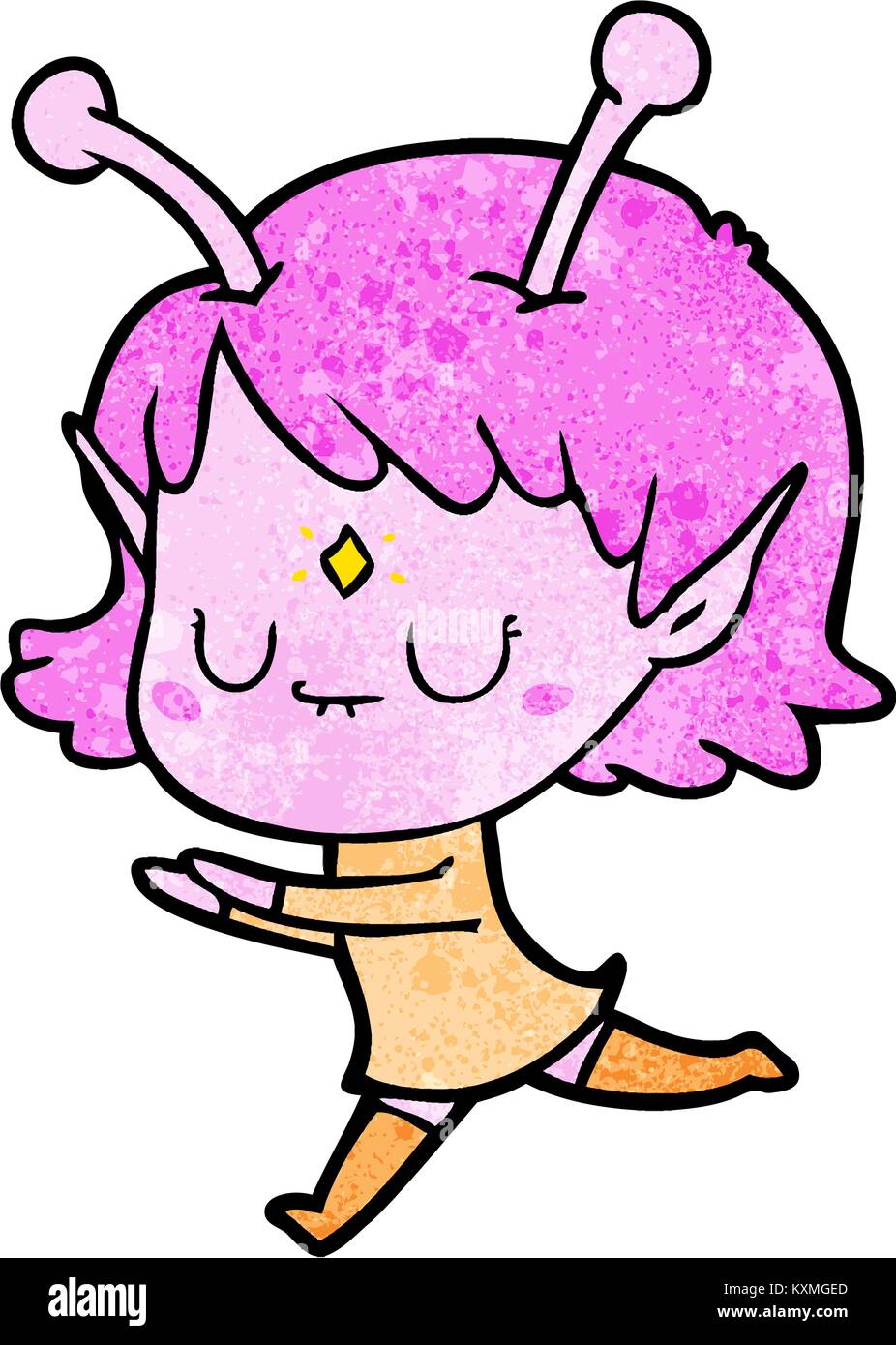 cartoon alien girl Stock Vector Image & Art - Alamy