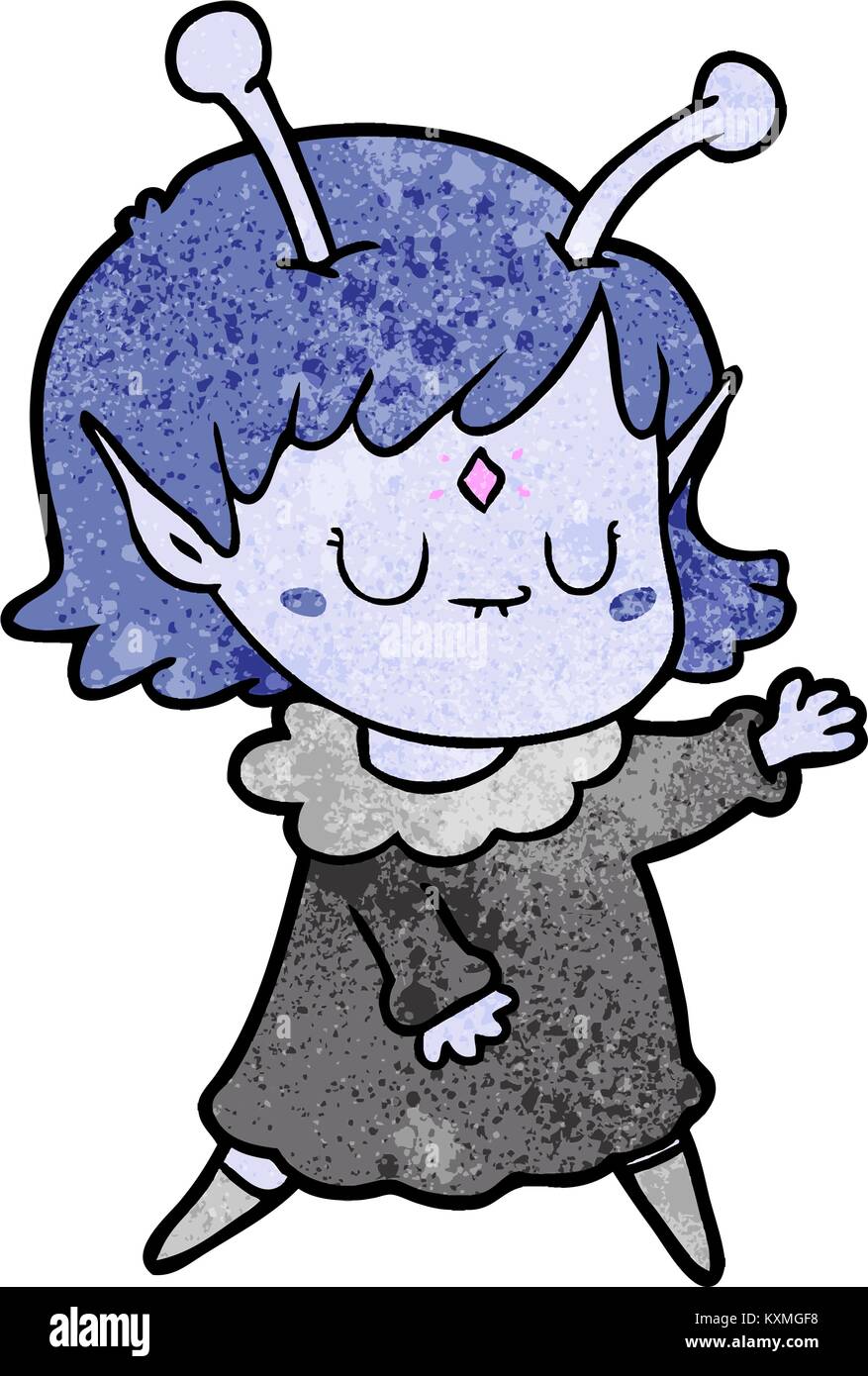 cartoon alien girl dancing Stock Vector Image & Art - Alamy