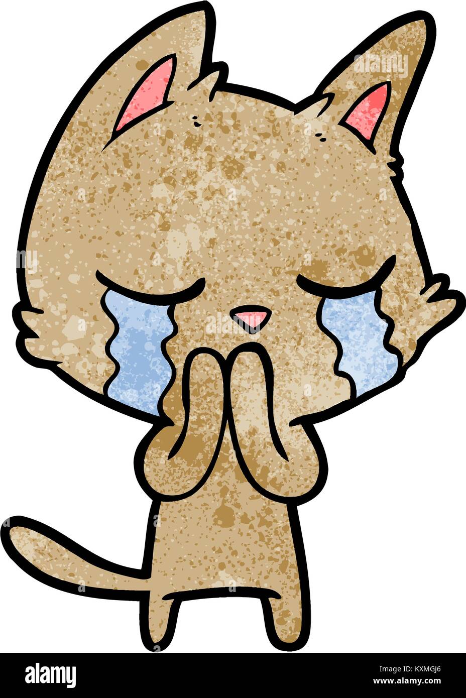crying cartoon cat Stock Vector Image & Art - Alamy