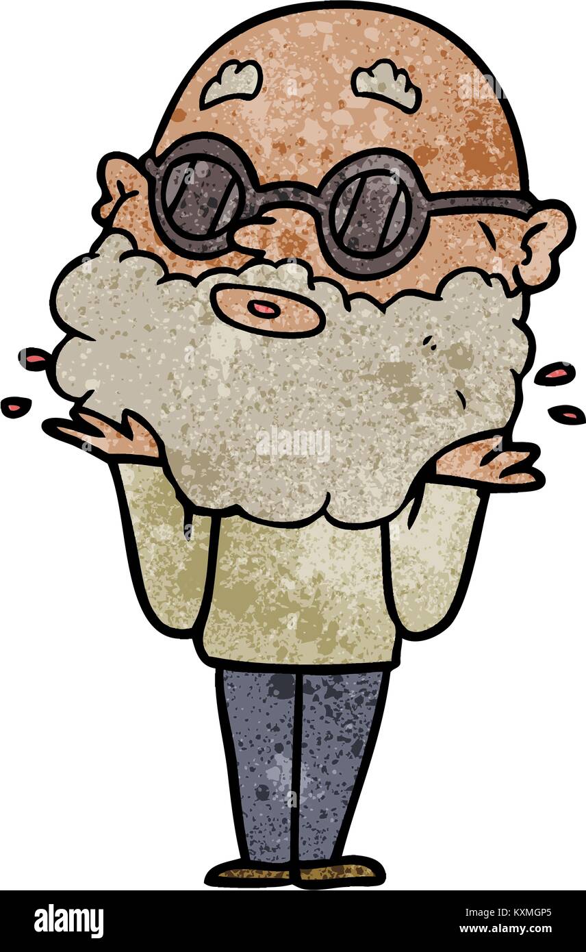 cartoon curious man with beard and sunglasses Stock Vector Image & Art ...