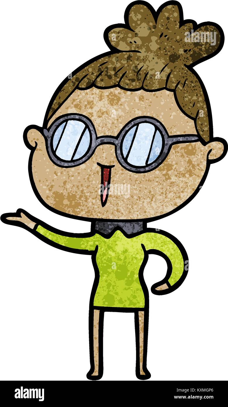 cartoon woman wearing spectacles Stock Vector Image & Art - Alamy