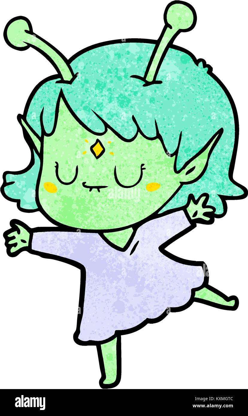 cartoon alien girl Stock Vector Image & Art - Alamy