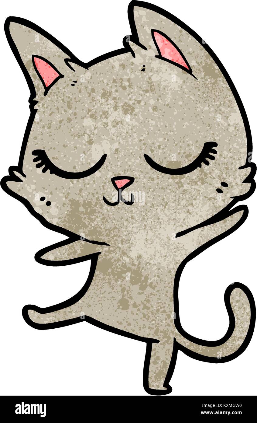 calm cartoon cat Stock Vector Image & Art - Alamy